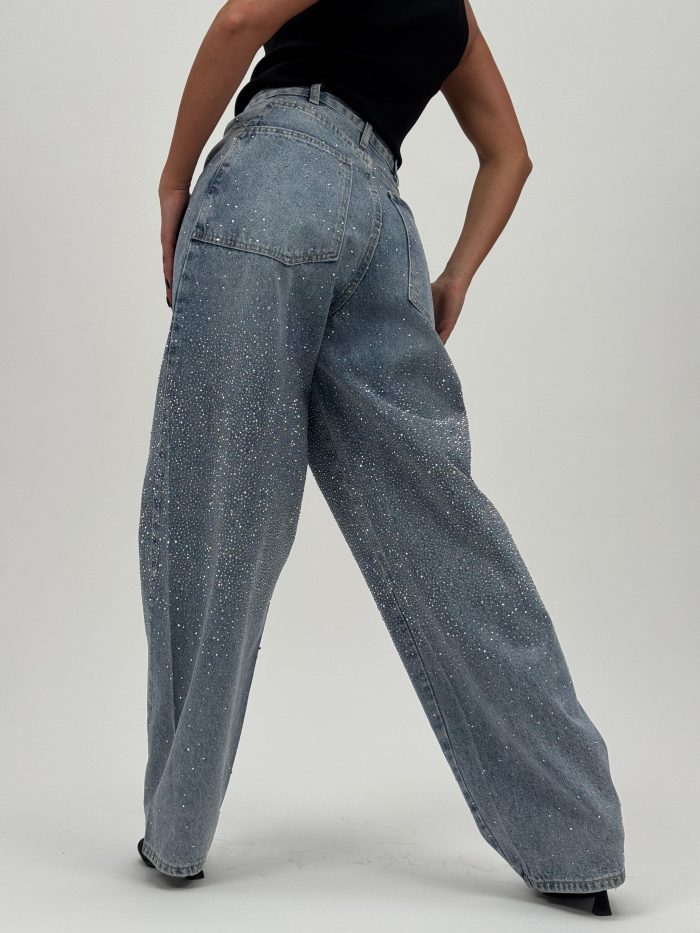 Jeans | Blug baggy cu ștrasuri